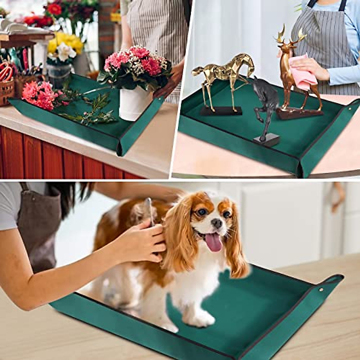 Borrigo Plant Repotting Mat for Indoor Plants, 43.5"x29.5" Large Oxford Waterproof Potting Mat for Plant Transplanting, Plant Mat for Succulents, Gardening Mat with 25pcs Mesh Pads for Bonsai Pot