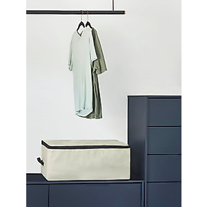 Canvas Storage Bags for Comforters and Blankets - X-Large Zippered Storage Bags for Blankets, Comforters, and Clothes - Easy Storage Under Bed, 100% Cotton, Breathable with Carrying Straps (2 Bags)