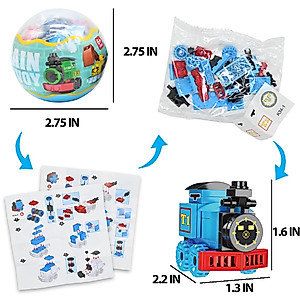 12PCS PreFilled Easter Eggs with Train Building Blocks Set for Kids Easter Basket Stuffers, Easter Basket Filler, Easter Eggs Hunt, Easter Party Favors Classroom Prize Supplies