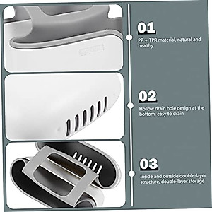 RORPOIR Drain Bag Storage Shelves Plastic Kitchen Sink Organizer Sink Caddy Plastic Organizer Sink Caddy Sponge Holder Draining Rack Storage Organizer Sink Drying Rack White Shelf Hanging