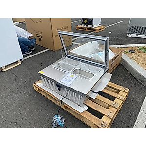 Gelato Freezer Display Case Dipping Cabinet Pan Ice cream Countertop White Frame 4 Pan DW-67L