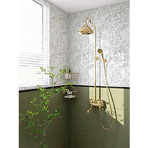 Heroad Peel and Stick Wallpaper Contact Paper Floral Wall Paper Removable Wallpaper Self Adhesive Stick on Wallpaper Boho Leaf Contact Paper for Cabinet Drawer Liner Waterproof Vinyl Roll 15.5''x118''