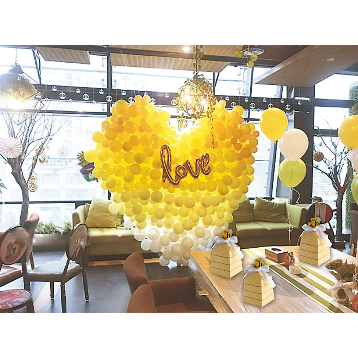 Cyblinia 30 Pack Paper Beehive Gift Boxes Bee Candy Boxes Party Favor Boxes Wedding Favor Candy Boxes with Ribbons for Party Decorations