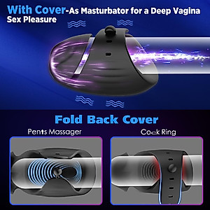 Adjustable Male Masturbator Penis Vibrator Trainer Stimulator, Adult Sex Toys for Men, 3 in 1 Vibrating App Controlled Mens Sex Toy Stroker with Cock Ring, Masturbators Vibrators for Men