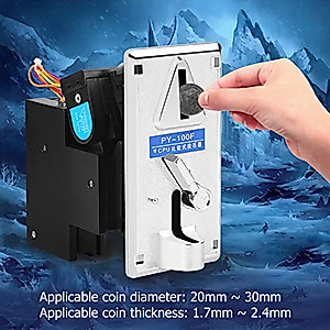 HURRISE Coin Operated Timer Controller Board, Convenient Durable Coin Acceptor Arcade Game Parts Coin Selector for Arcade Game Mechanism Vending Machine
