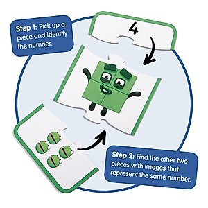 hand2mind Numberblocks Counting Puzzle Set, Number Puzzle, Counting Games for Kids Ages 3-5, Numbers for Toddlers, Math Games for Kids, Matching Game, Educational Toys, Preschool Learning Activities
