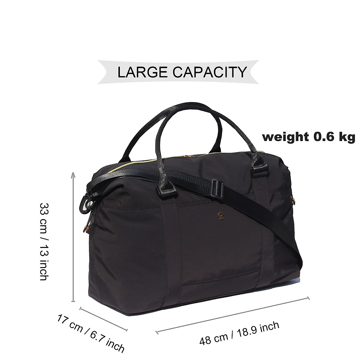 ESVAN Travel Tote Duffel Gym Bag,Weekender Overnight Carry-on Tote Crossbody Bag with Wet Pocket and Trolley Sleeve Upgraded