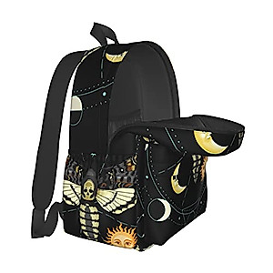 Besbapes Death Head Hawk Moth Moon And Sun Lightweight Casual Laptop Backpack For Men and Women School Bookbag for College One Size
