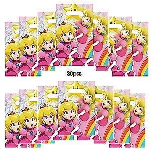 30 Packs princess Party Gift Bags,Gift Bags Party Supplies for Kids Cute marioo Themed Party, Birthday Decoration Gift Bags Well for Girls or Boys