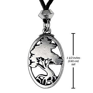 Pewter Yggdrasill Pendant Norse Tree of Life Necklace Viking Jewelry