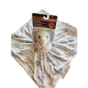 Blankets and Beyond Unisex Nunu Baby Security Blanket, | 9M | 14" x 14" (Blue Baby Elephant)