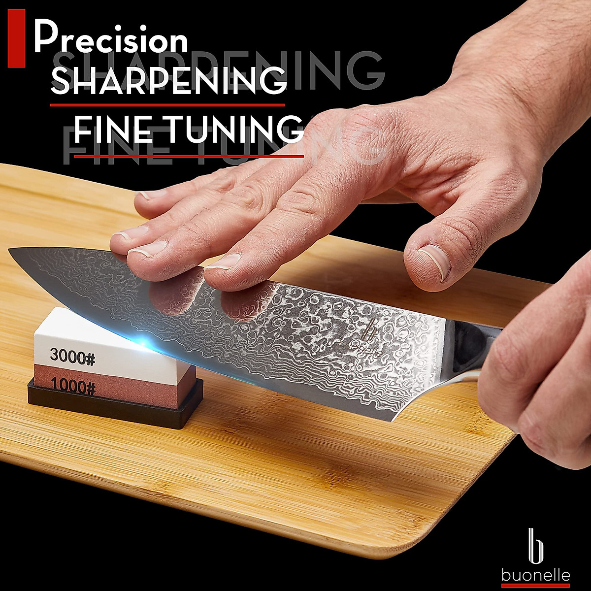 Japanese Damascus Chef Knife with Whetstone Sharpener – 8 inch Professional VG10 Chefs Knife – Full Tang Sharp Japanese Chef Knife with G10 Handle and Protective Sheath