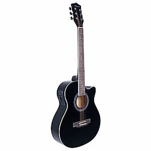 Vault EA-20CE Cutaway Acoustic-Electric Guitar - Black Bundle with Gig Bag, Tuner, Strap, Strings, Instrument Cable, Picks, Austin Bazaar Instructional DVD, and Polishing Cloth