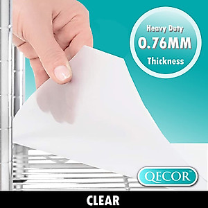 QECOR (Clear, 48" x 24" x 4) Heavy Duty Premium 0.76mm Wire Shelf Liners Set, Waterproof for Metal Rack Protector, Kitchen, Garage, Nonslip Mats for Tier Shelving Unit