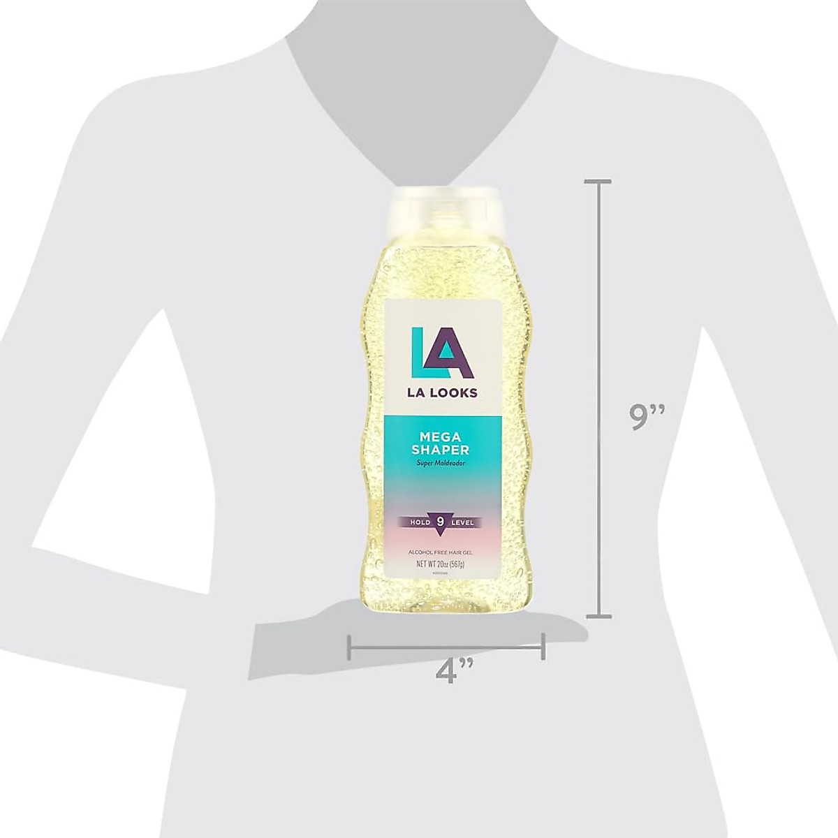 L.A. Looks Mega Shaper Hair Gel - Hold 9 Level - 20 Oz (567g)