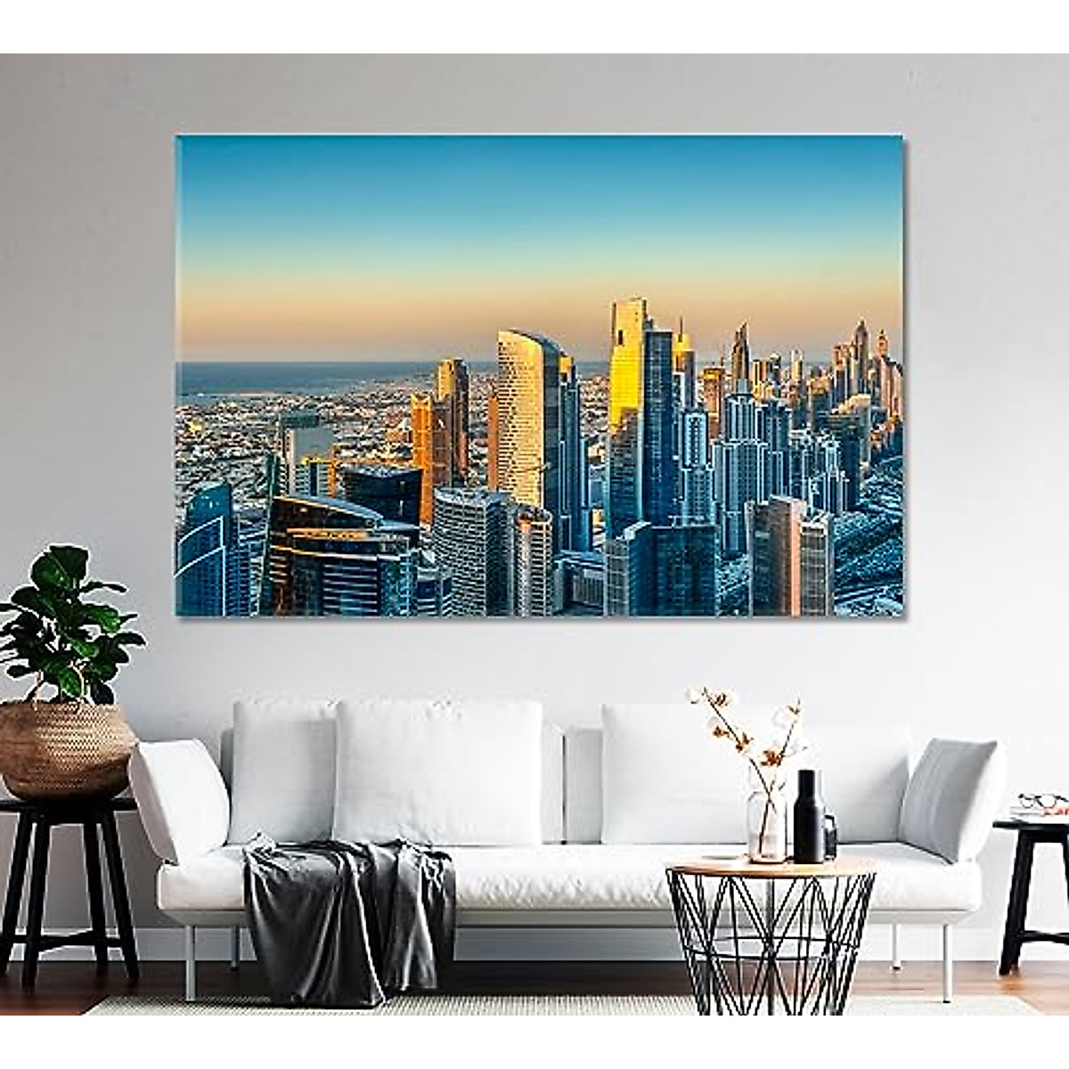 Business Bay Towers in Dubai Canvas Print 1 Panel / 36x24 inches