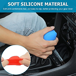 zipelo 2 Pack Car Gear Shift Knob Cover, Anti-Slip Auto Knob Gear Stick Protector, Comfortable Silicone Handbrake Shifter Cover for Men Women, Universal Vehicle Interior Accessories