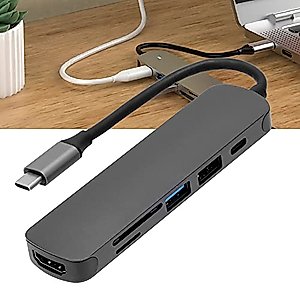 USB Adapter, USB C Hub 6 in 1 Type-C Adapter 4K x2K 3840 x 2160 Resolution USB 3.0 5Gbps USB 2.0 480Mbps Docking Station Adapter for Lenovo