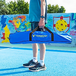 Vermont Procourt Combi Net | Net for Tennis, Badminton, Pickleball & Soccer-Tennis | Portable Badminton Set | Mini Tennis & Badminton Sets for Backyards (10ft Wide (Half Court Pickleball Only))