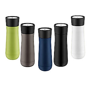 WMF Insulated Thermos Flask, 0.35 L, Height 22 cm/Diameter: 7.4 cm, Automatic Closure, 360° Drink Opening, Black