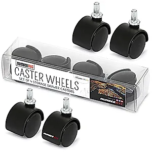 4 Caster Wheels for Plastic Drawers Carts & Storage Drawer Units 2" Replacement Casters by NUMBERNYC