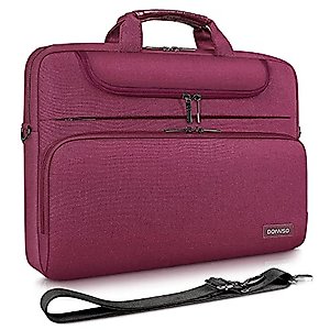 DOMISO 10.1 Inch Multi-Functional Laptop Bag Business Briefcase Waterproof Messenger Shoulder Bag for 10.1"-10.5" Laptops/Tablets/iPad Pro/iPad Air/Lenovo Yoga Book/Asus/Acer, Purple