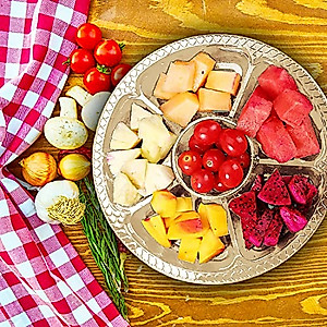 12 Pack Plastic Appetizer Trays with Lids,Disposable Compartment Serving Platters,6 Sectional Catering Trays for Serving Food