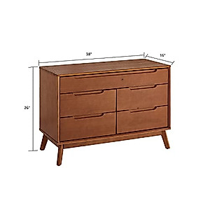MUSEHOMEINC Mid Century Dresser for Bedroom,Wood Dressers & Chests of Drawers, Clothes Storage Cabinet, 3 Tier Storage Organizer,5 Drawer Dresser for Closet/Living Room/Hallway/Nursery, Walnut