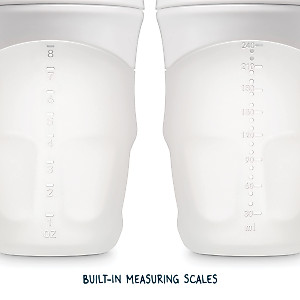 Tiny Twinkle Silicone Baby Bottle with Comfort Grip and Soft Flexible Nipple - Squeezably Soft Baby Bottles for Newborn and Up (White, 8 Ounce)