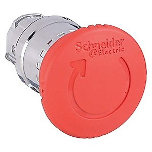 Schneider Electric Metal Push Button Operator, Type of Operator: 40mm Mushroom Head, Size: 22mm, Action: Maintained Pus