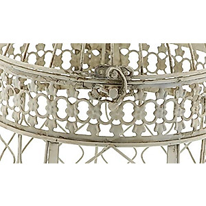 Deco 79 Metal Round Birdcage with Latch Lock Closure and Hanging Hook, Set of 2 22", 18"H, Cream