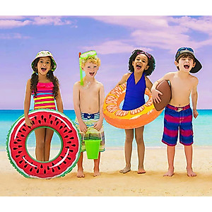 Pool Floats for Kids- Inflatable Swimming Pool Floating Rings -Summer Fun Fruit Swim Tube for Kids Pool Floaties - Summer Outdoor Beach Water Floats Party Supplies 3 Pack