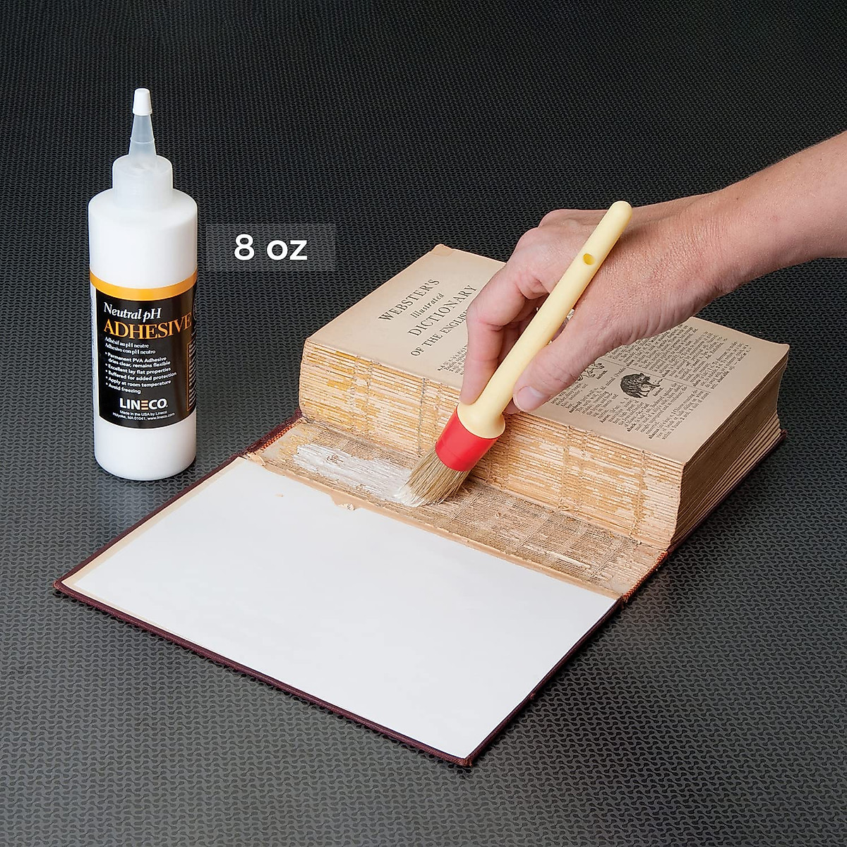 Lineco Neutral pH Adhesive, Acid-Free Dries Clear, PVA Formula Material Dries Quick Water Soluble Flexible When Dried, 8 Ounces, Used for Book Binding and Other Paper Projects (Pack of 2, White)