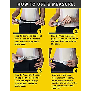 3 Piece Measuring Tape for Body Kit - Automatic Telescopic 80 Inch Tape Measure Body Measuring Tape for Weight Loss, Muscle Gain - Metric Body Measure Tape Retractable & Self-Tightening