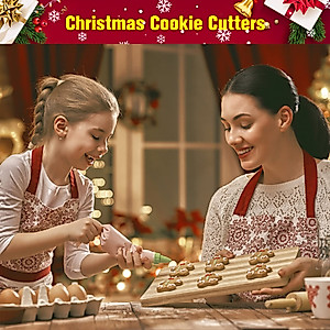 Hibery 15 Pcs Christmas Cookie Cutters, Holiday Cookie Cutters Including Snowman, Gingerbread, Christmas Tree, Snowflake Gingerbread Cookie Cutters Christmas Shapes and More