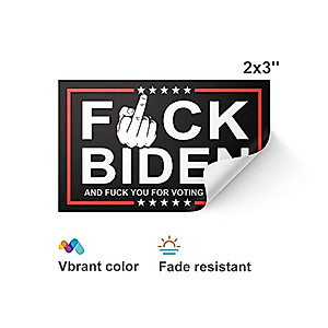 YINENA 100Pcs Biden Sticker Fuck Biden Stickers Biden Sucks Sticker Impeach Bidenc Sticker Biden Sticker Funny Sticker Decal Campaign Logo Parody Sticker for Car Motorcycles Helmets Laptop Decor 2x3 In