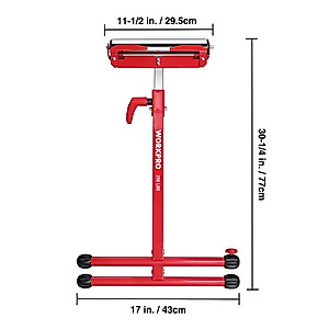 WORKPRO Folding Roller Stand Height Adjustable, Heavy Duty 250 LB Load Capacity, Outfeed Woodworking