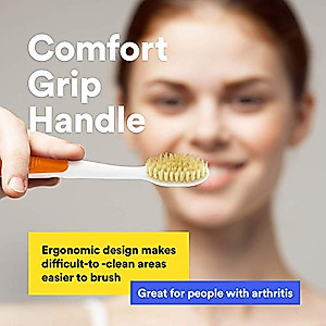 MOUTHWATCHERS Dr Plotkas Extra Soft Flossing Toothbrush Manual Soft Toothbrush for Adults, Ultra Clean Toothbrush, Good for Sensitive Teeth and Gums, Multicolor, 12 Pack