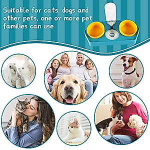 Dog Bowls 3 in 1, Cat Bowls for Food with Gravity Water Bottle, Dog Water Bowl Dispenser No-Spill, Automatic Cat Feeders Detachable for Dogs Cats Pets (Blue)