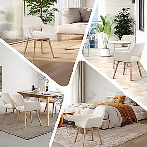 Desk Chair Accent Chair Mid Century Modern Arm Chair Upholstered Reading Chair Living Room Chairs for Bedrooms Living Room Home Office (Gray, Set of 1)