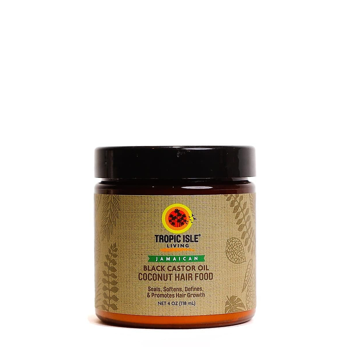 Jamaican Black Castor Oil Coconut Hair Food 4 oz | Seals, Softens, Defines & Promotes Hair Growth | Traditional Handmade Jamaican Black Castor Oil & Coconut |