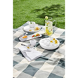 Mud Pie Outdoor Tray and Dip Set, Tray 5" X 13" | Cup 2" X 4" Dia | Spreader 6"