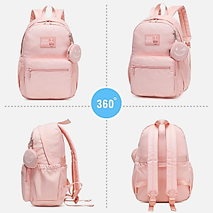 Reqinqin Kids Backpack for Girls Waterproof Large Space School Backpack Suitable for Age Over 5 years old Ultralight Pink Travel Toddler Backpack（Pink）