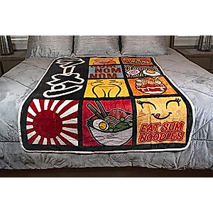 Japanese Ramen Noodle Lover Throw Blanket | 45 x 60 Inch Soft Fleece Blanket
