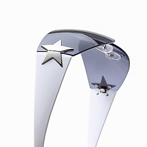 Y2K Sunglasses | 2000s Rimless Star Glasses for Women and Men - Shield Shades Wrap Around Oversized (2000s Y2K Trendy Outfit) (White+Black Shade)