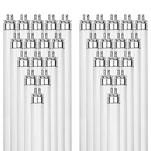 Sunlite 30314 F14T5/865 2 Foot T5 Linear Fluorescent Lamp, 14 Watts, 1200 Lumens, 6500K Daylight, Miniature G5 Bi-Pin Base, ROHS Compliant, High Performance Straight Tube, 40 Pack
