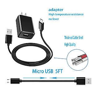 Noise Cancelling Headphones Charger Cable for ZIHNIC, Soundcore Life Q20, iJoy Old Version, MUSICOZY, TUINYO, OneOdio A70, A11, MIDOLA, Gorsun Wireless Bluetooth Headphones Micro Charging Cord Adapter