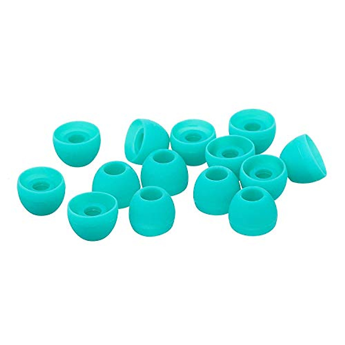 Xcessor Replacement Silicone Earbuds 7 Pairs (Set of 14 Pieces). Compatible with Most in Ear Headphone Brands (L, Turquoise)
