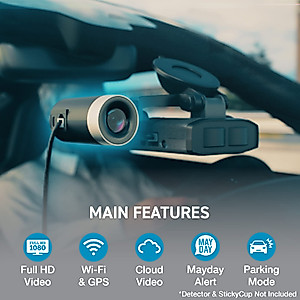 Escort M2 Smart Dash Cam (1080P) + Escort EZ Mag Mount for Radar Detectors