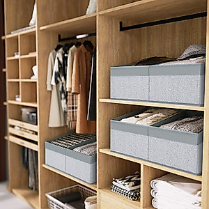 DIMJ Trapezoid Storage Bins, 3 Packs Closet Baskets, Foldable Fabric Baskets for Clothes, Baby Toiletry, Toys, Towel, DVD, Book Blended and Gray